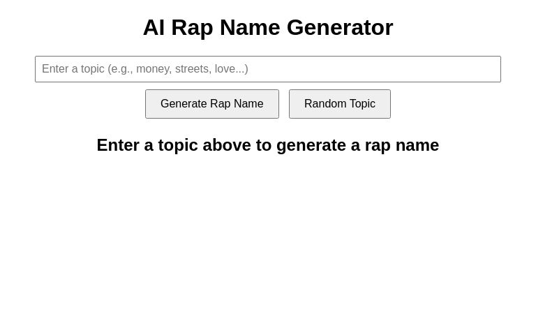 AI Rap Name Generator