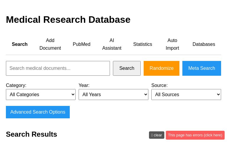 Medical Research Database ― Perchance Generator