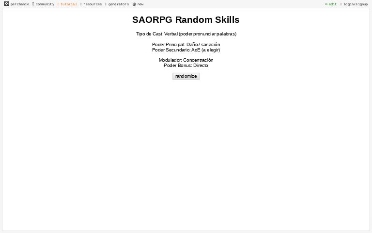 SAORPG Random Skills ― Perchance Generator