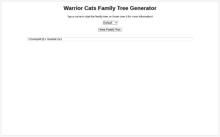 Warrior Cats Family Tree Generator