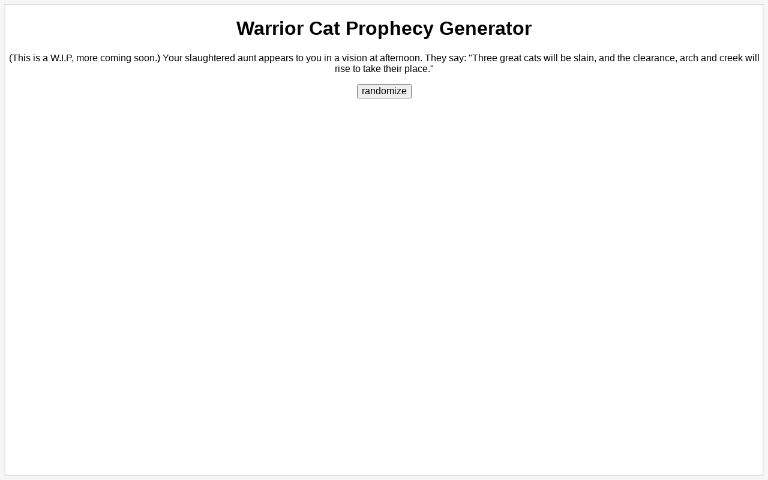 Warrior Cat Prophecy Generator
