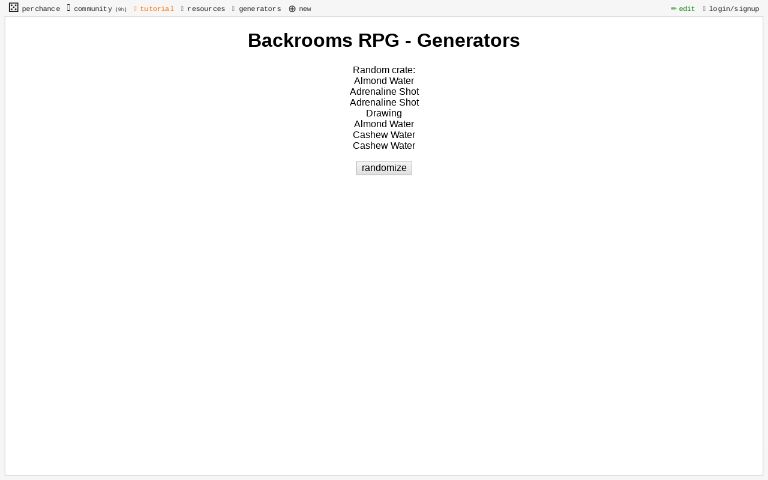 Backrooms RPG - Generators