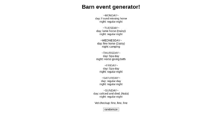 Barn event generator!