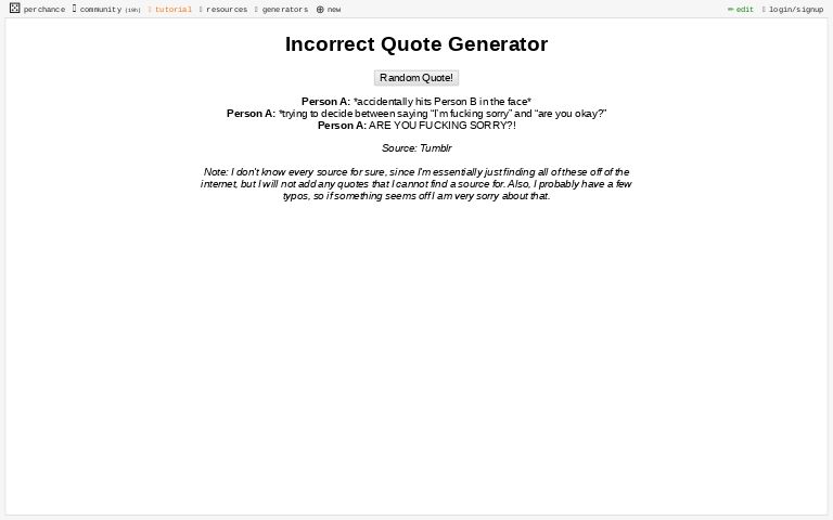Incorrect Quote Generator
