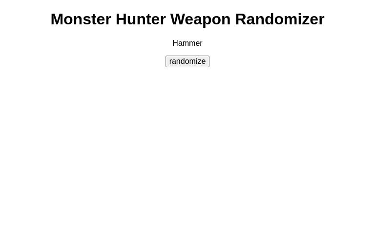 Monster Hunter Weapon Randomizer ― Perchance Generator