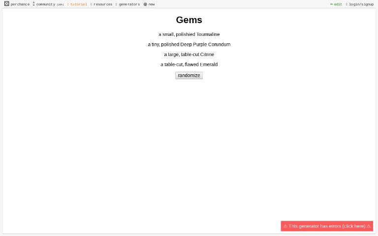 Gems ― Perchance Generator