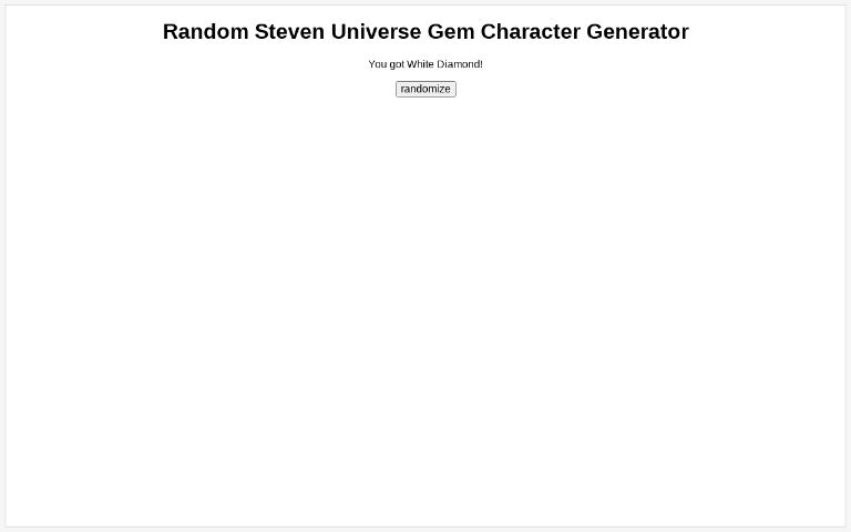 Random Steven Universe Gem Character Generator