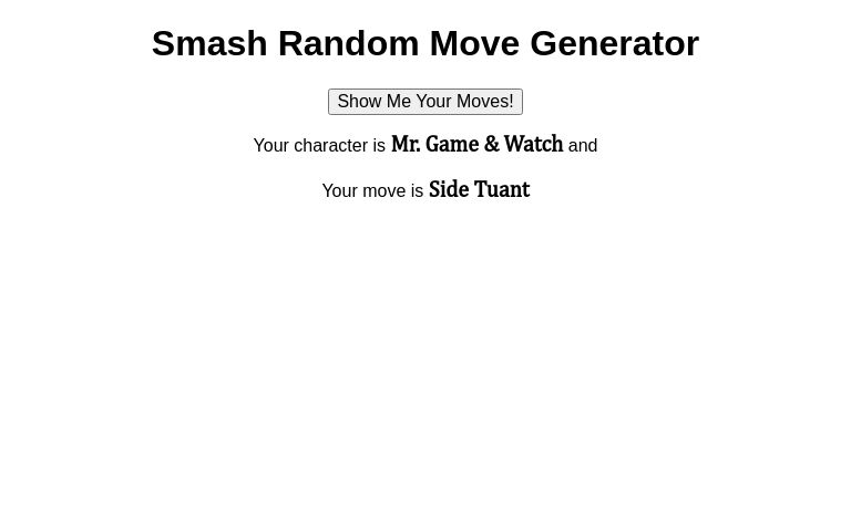 Smash Random Move Generator