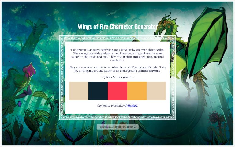 Wings of Fire Character Generator