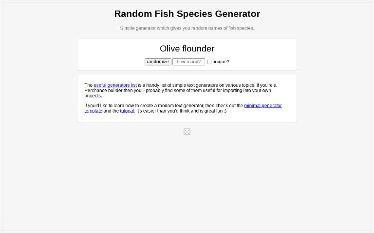 Random Fish Species Generator