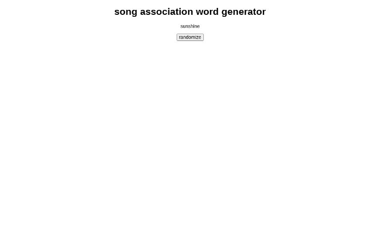 song association word generator