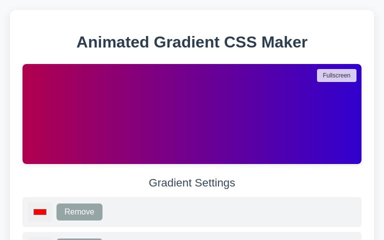 Animated Gradient CSS Maker ― Perchance Generator