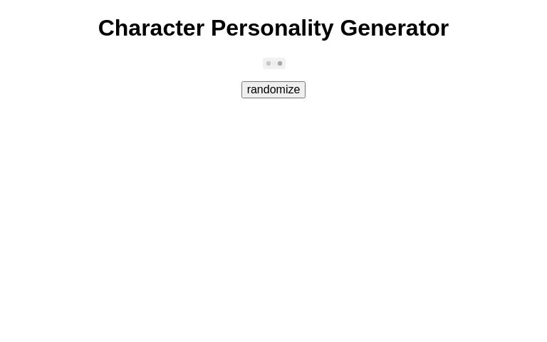 Character Personality Generator