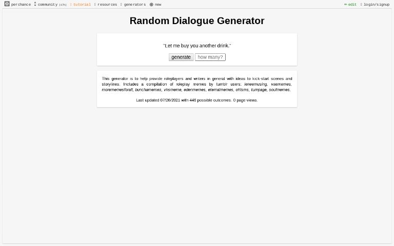 Random Dialogue Generator