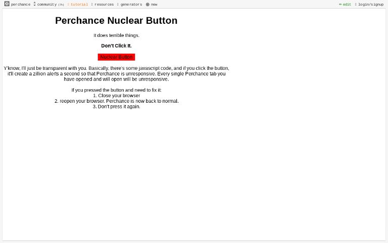 Perchance Nuclear Button ― Perchance Generator