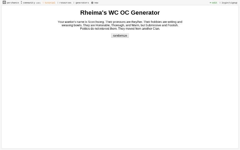Rheima's WC OC Generator