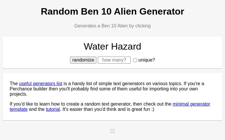 Random Ben 10 Alien Generator