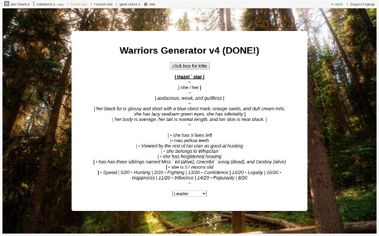 Warriors Generator v4 (DONE!)