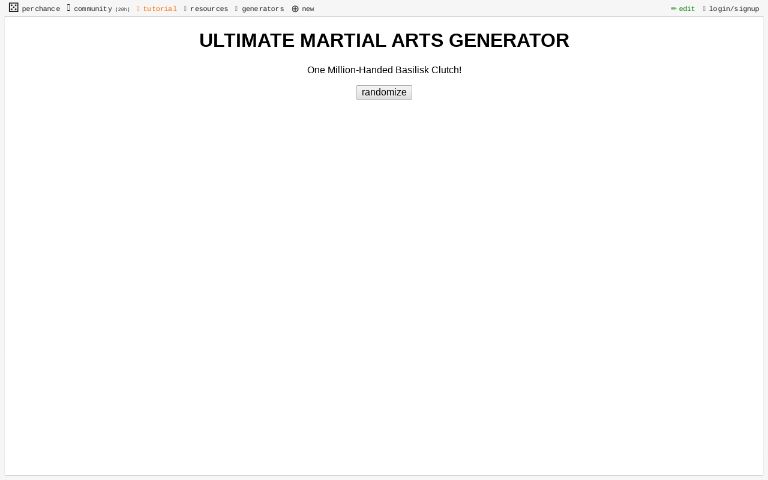 ULTIMATE MARTIAL ARTS GENERATOR