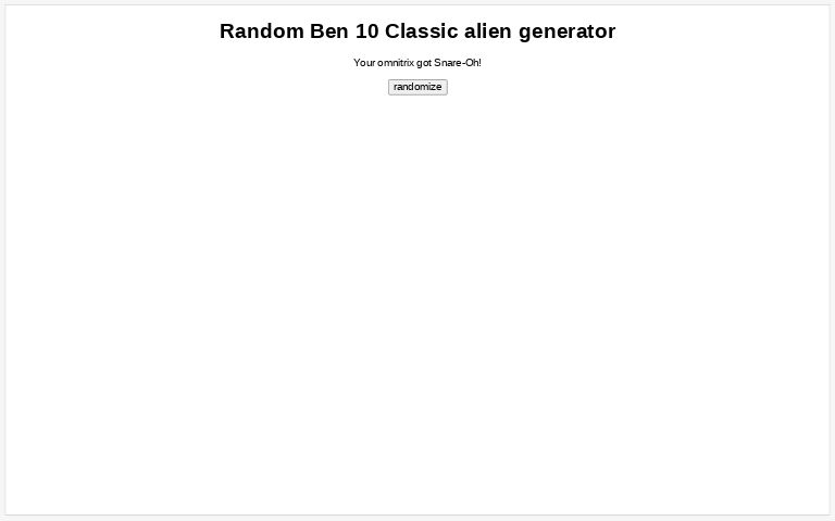 Random Ben 10 Classic alien generator