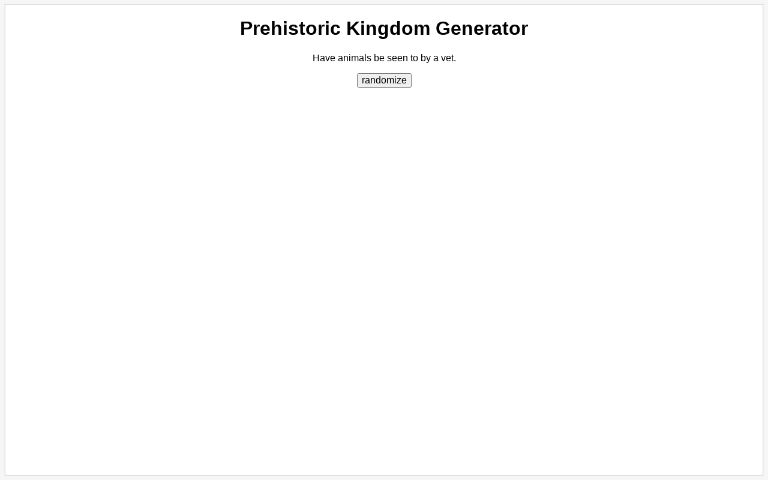 Prehistoric Kingdom Generator