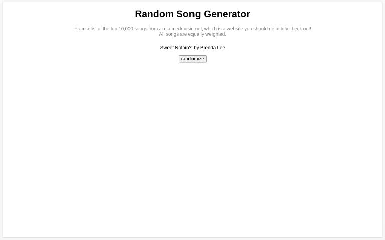 Random Song Generator