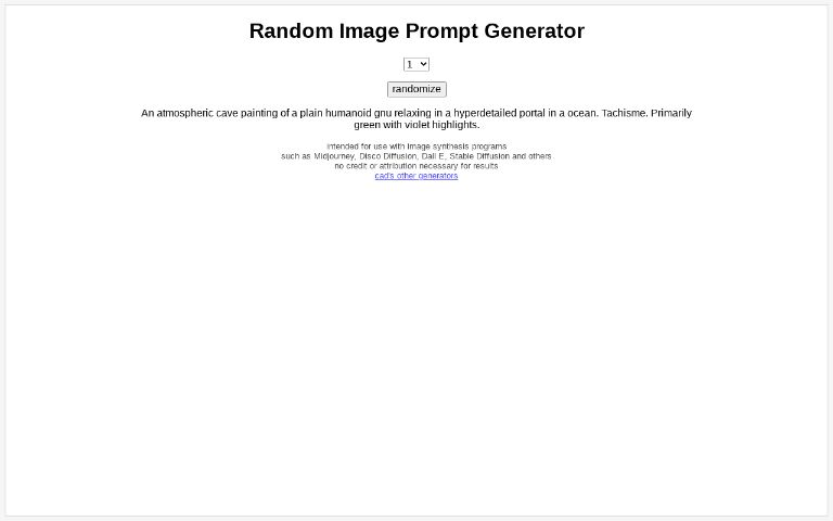 Random Image Prompt Generator