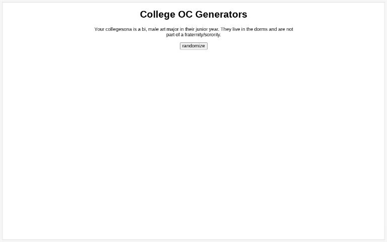 College OC Generators
