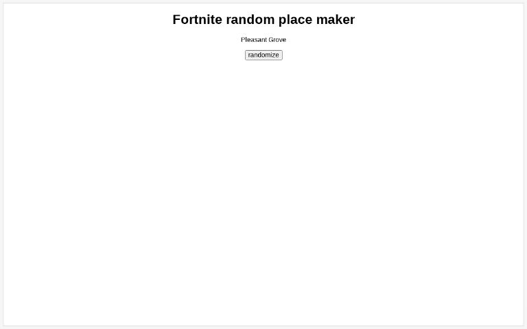Fortnite random place maker ― Perchance Generator