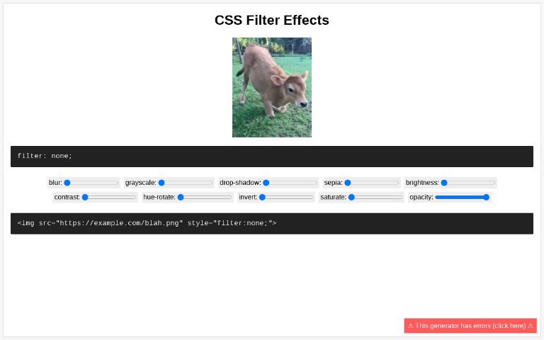 CSS Filter Effects ― Perchance Generator
