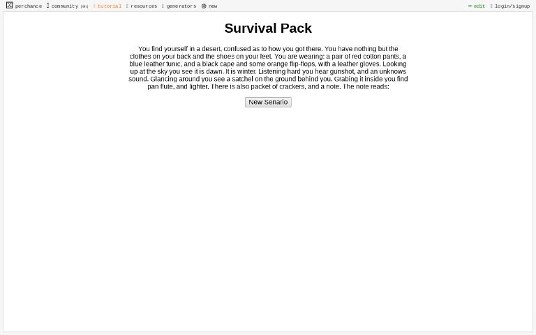 Survival Pack ― Perchance Generator