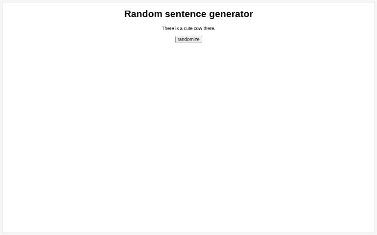 Random sentence generator