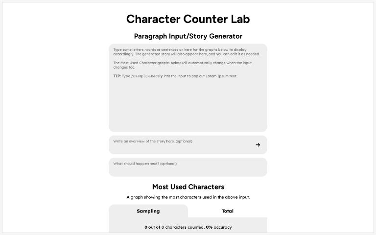 Character Counter Lab ― Perchance Generator