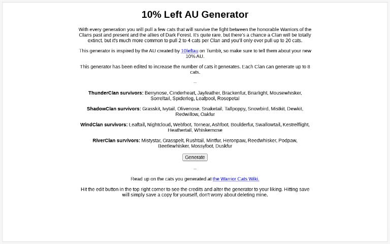 10% Left AU Generator