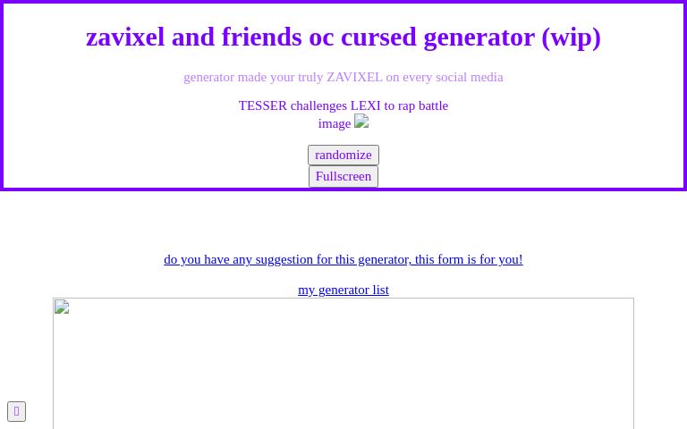 zavixel and friends oc cursed generator (wip)