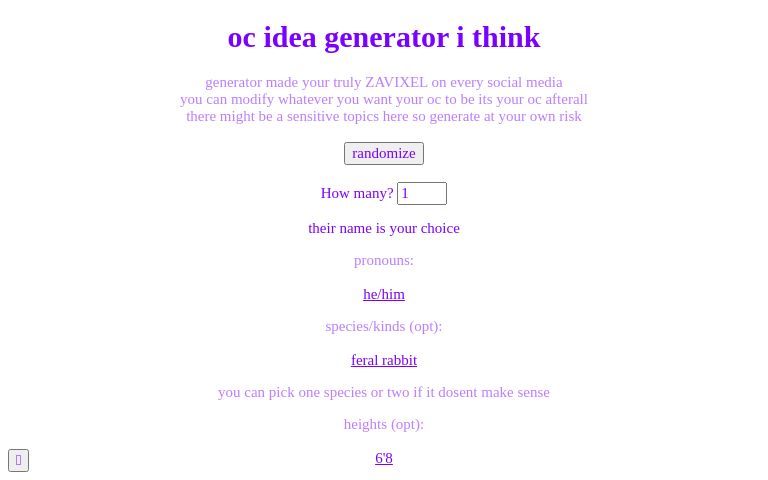 oc idea generator i think