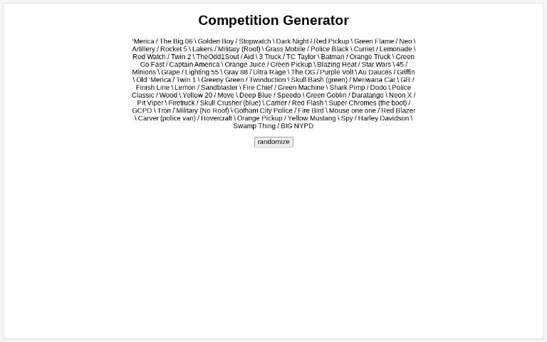 Competition Generator