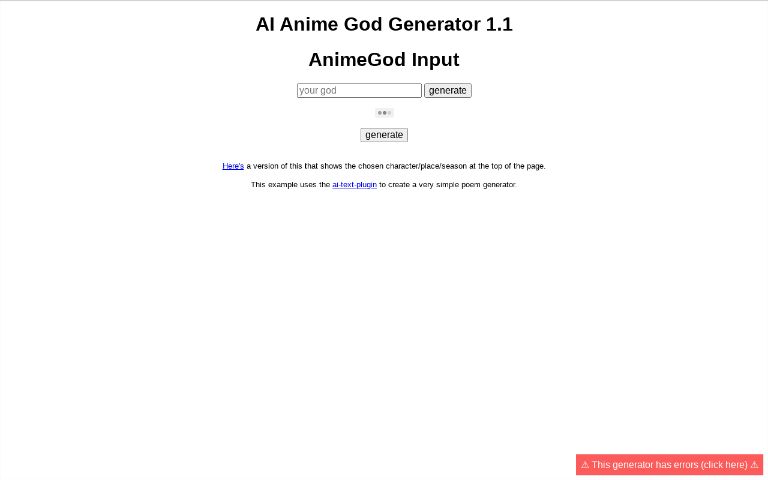 AI Anime God Generator 1.1