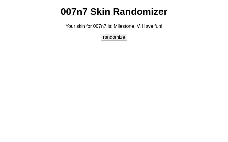 007n7 Skin Randomizer ― Perchance Generator