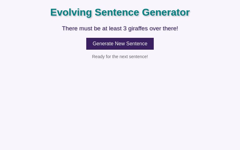 Evolving Sentence Generator