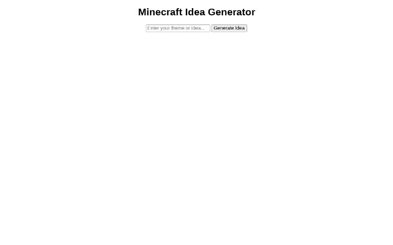Minecraft Idea Generator