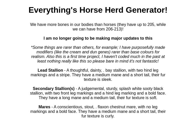 Everything's Horse Herd Generator!