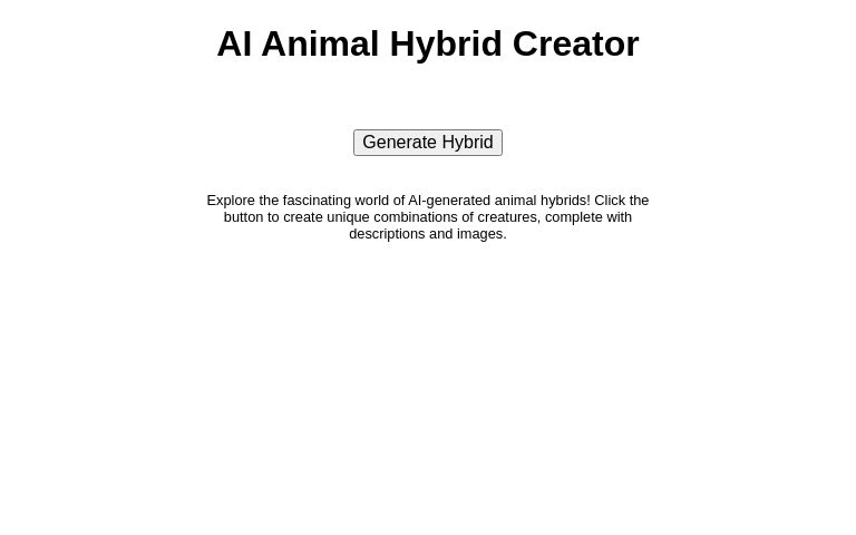 AI Animal Hybrid Creator ― Perchance Generator