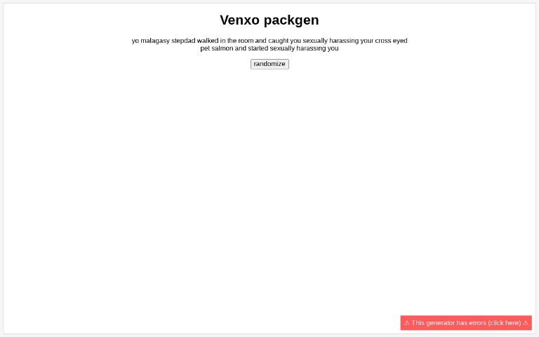 Venxo packgen ― Perchance Generator