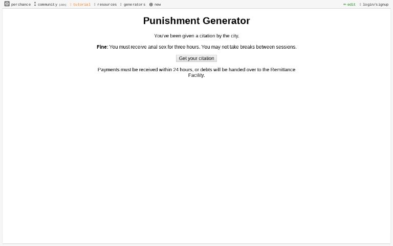 Punishment Generator