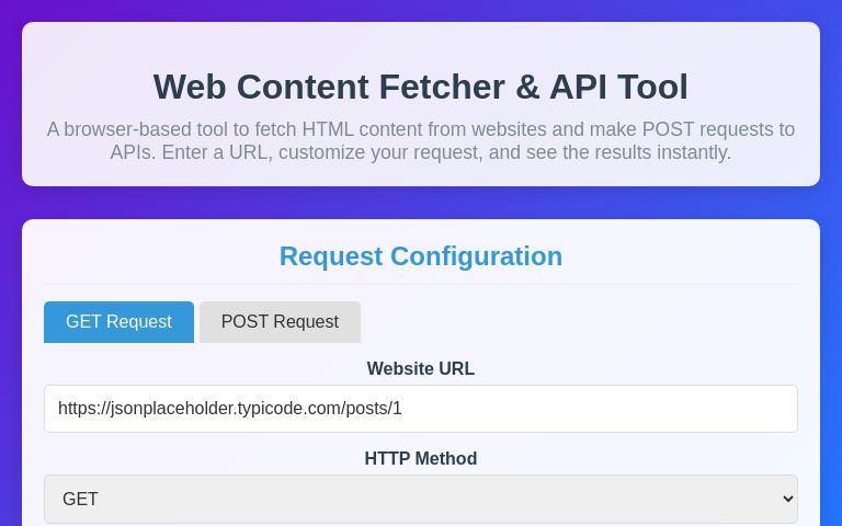 Web Content Fetcher & API Tool ― Perchance Generator