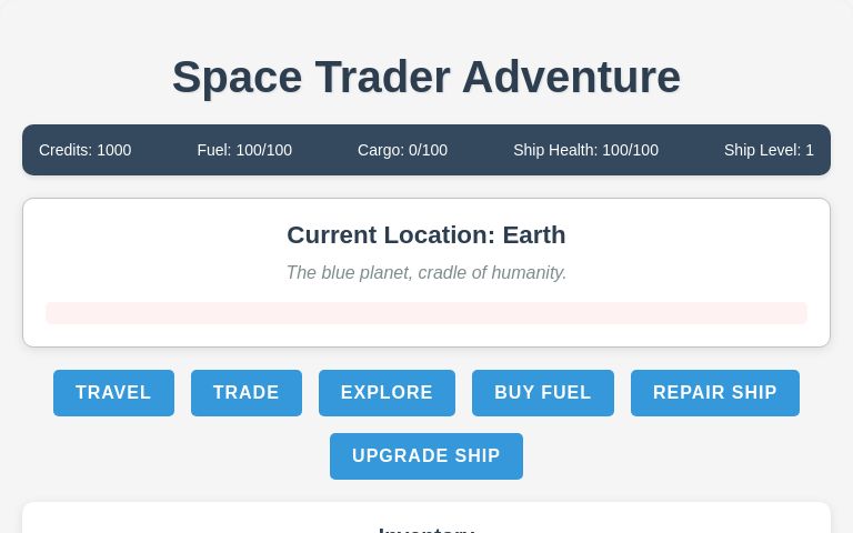 Space Trader Adventure ― Perchance Generator