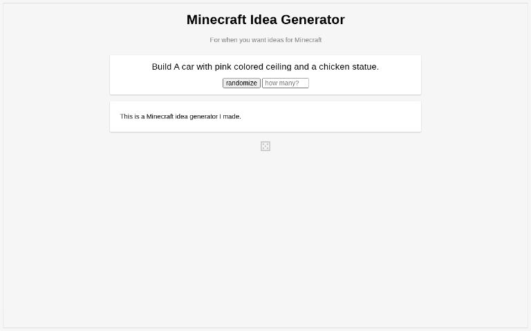 Minecraft Idea Generator