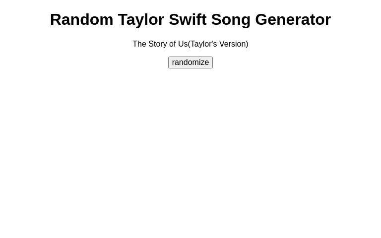 Random Taylor Swift Song Generator