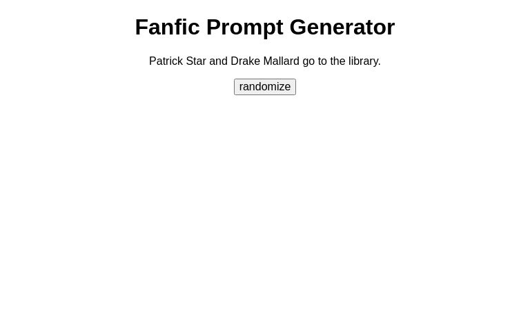 Fanfic Prompt Generator